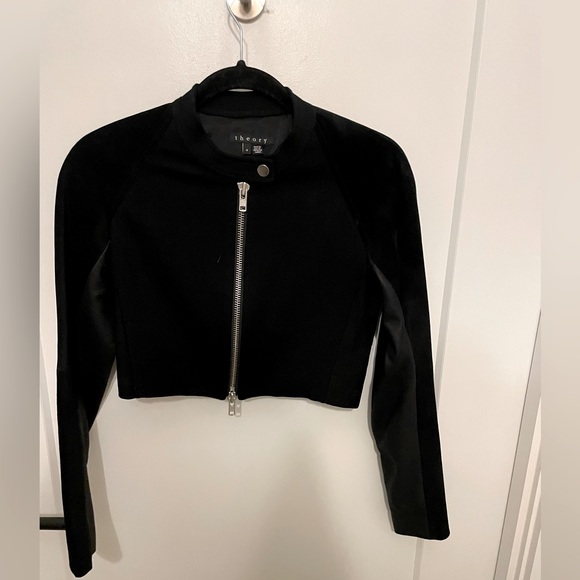 Theory | Jackets & Coats | Theory Cropped Jacket In Leather And Suede ...
